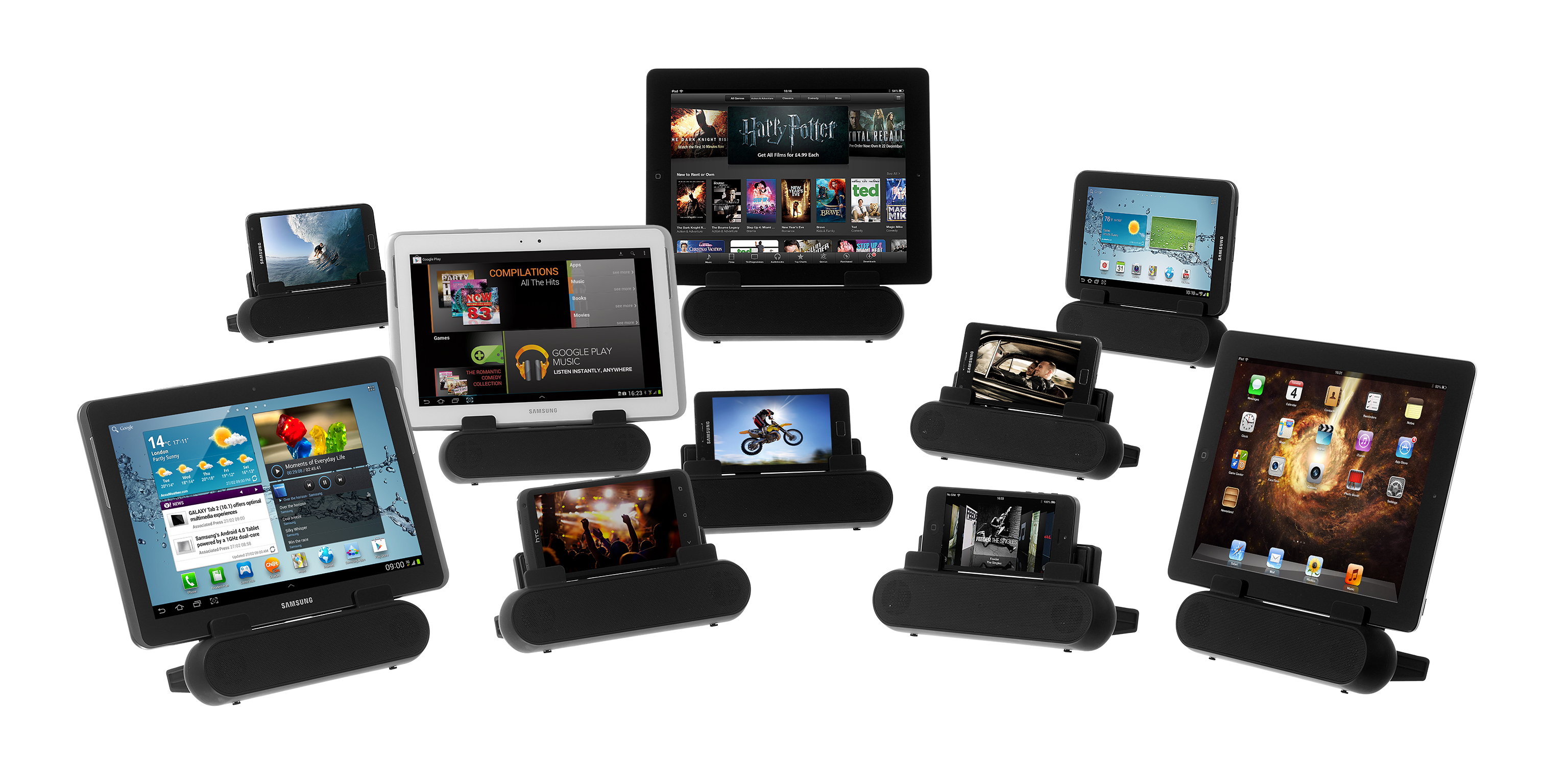 KitSound Universal Surround Sound Speaker Stand with 3.5mm Jack ...