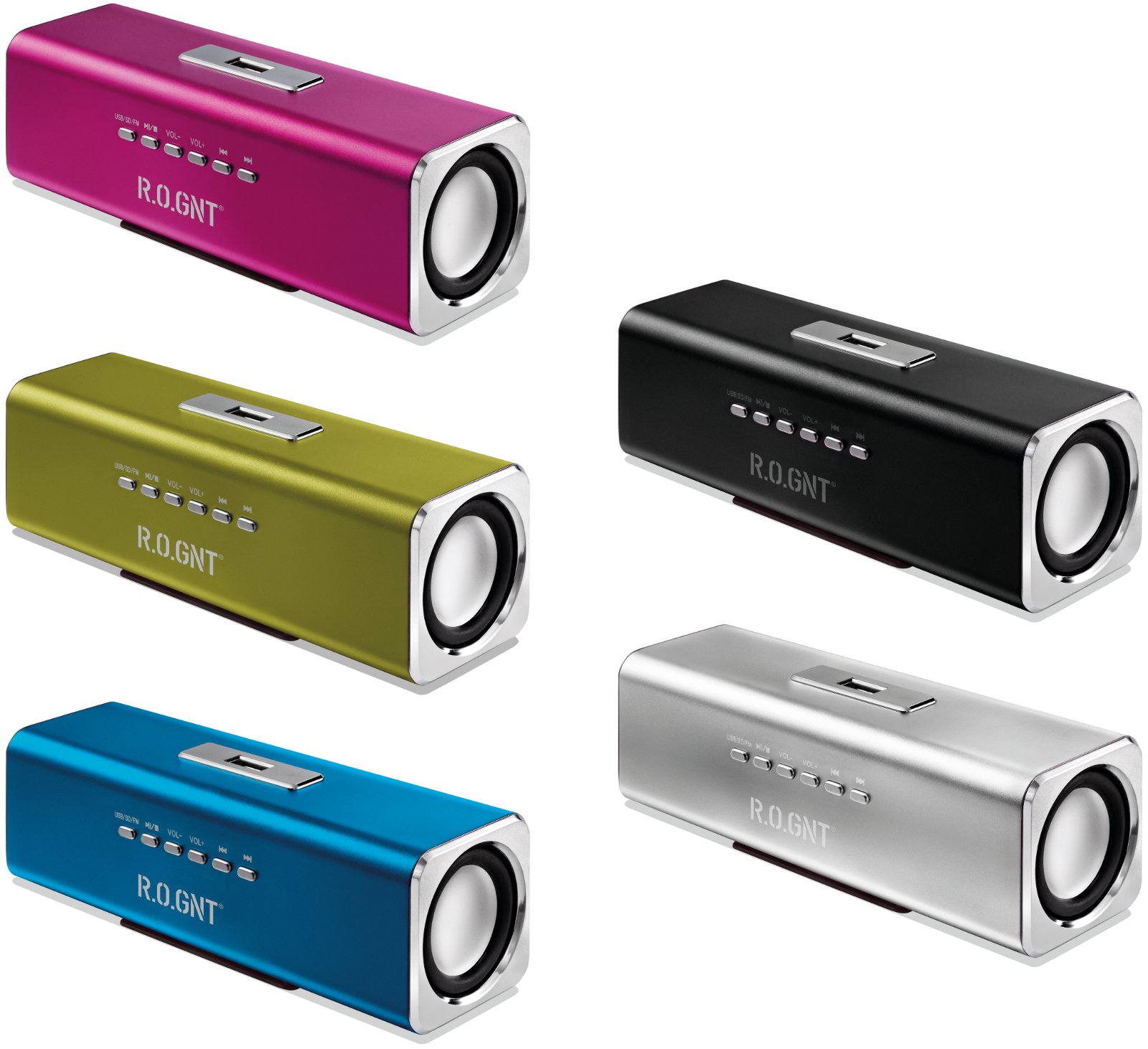 R.O.GNT 0604-56 Portable USB MP3 Speaker (FM-Radio, 80dB, 600mAh, Micro ...