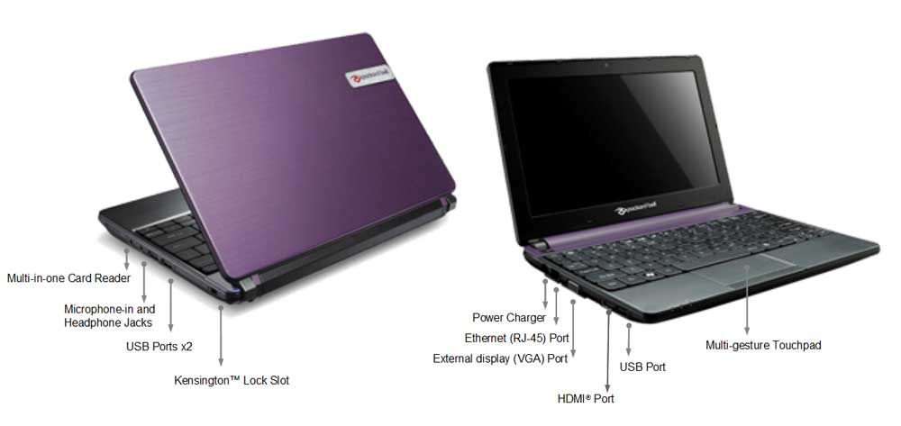 Packard Bell Dot Laptop SC/V-975UK 10.1-inch Dot Laptop (Intel Atom ...