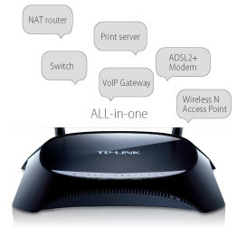 TP-LINK TD-VG3631 300 Mbps Wireless N VoIP ADSL2+ Modem Router - TP-Link