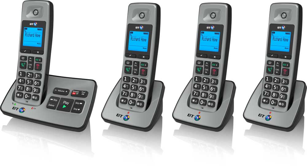 BT 2500 Cordless DECT Phone with Answer Machine (Pack of 4): Amazon.co ...