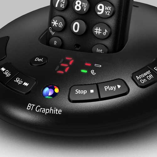 BT Graphite 2500 Single DECT Digital Cordless Phone with Answer Machine ...