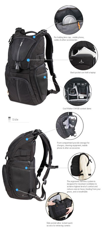 Benro CW250 Cool Walker Backpack for Camera - Black: Amazon.co.uk ...