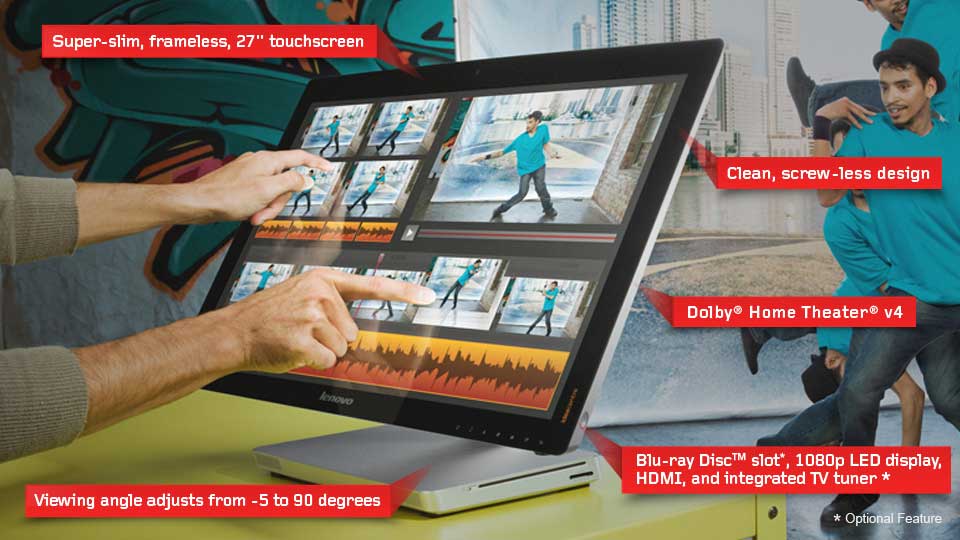 Lenovo A720 27 inch All-in-One Desktop PC (Silver) (Intel Core i7 ...