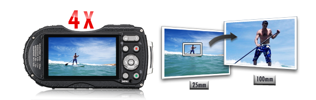 Pentax WG-3 Waterproof Digital Camera - Orange (16MP, 4x Optical Zoom ...