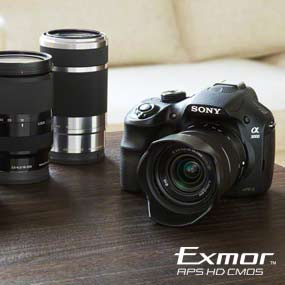Sony Alpha A3000 20.1MP DSLR Cameras with 18-55mm Lens Kit, E-Mount ...