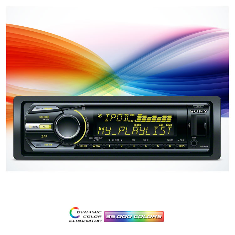 Sony CDXGT660UV Flip-Down Variable Illumination In-Car CD Receiver with ...
