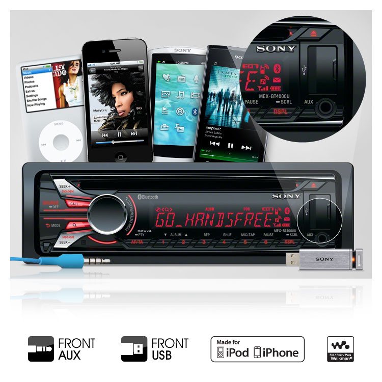 Sony MEXBT4000U Variable Illumination Bluetooth In-Car CD Receiver with ...