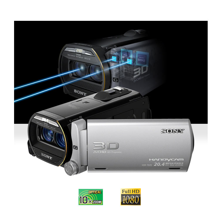 Sony TD20 - Full HD 3D Recording Camcorder - Black (64 GB, 20.4MP, 10x ...