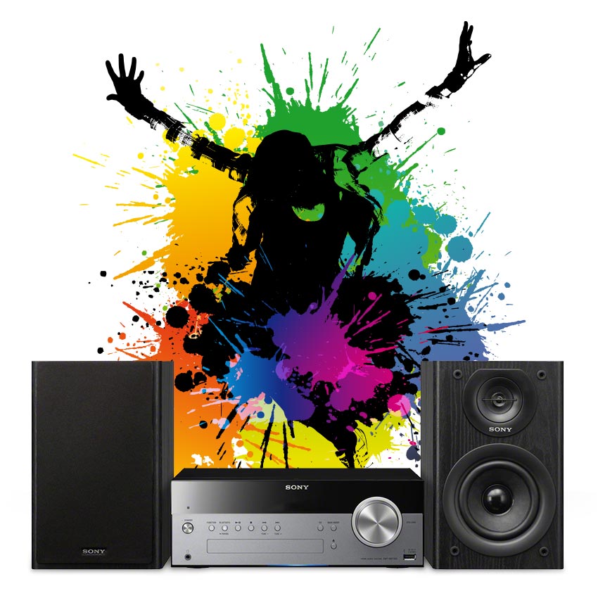 Sony CMT-SBT100B All-in-one Audio System with Wireless Streaming, 50W ...