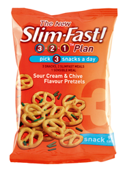SlimFast Sour Cream and Chive Pretzels Snack Bag 23 g - Pack of 12 ...