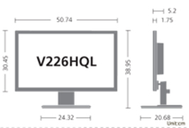 Acer V226HQL 21.5 inch LED Monitor, Black : ACER: Amazon.co.uk ...