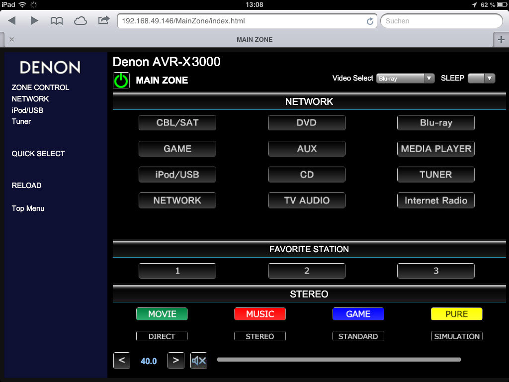 Denon AVR-X3000 7.1 Surround AV-Receiver (Internetradio, 2x HDMI, DLNA ...