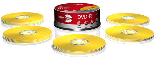 PRIMEON DVD-R 16X 120min / 4,7GB LightScribe Version 1.2 yellow edition 25er Spindel: Amazon.de ...