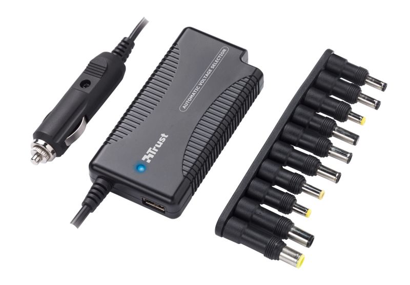 Trust 17462 Plug&Go Slimline 90W Notebook Power Adapter - Car & Truck ...