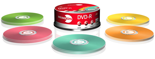 PRIMEON DVD-R 16X 120min / 4,7GB LightScribe Version 1.2 color mix edition 25er Spindel: Amazon ...