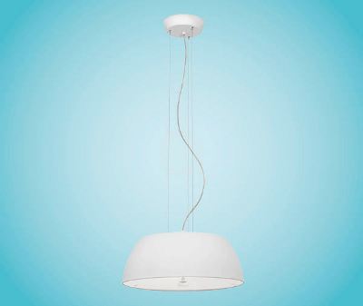 Eglo 90366 Lampe suspension Ryan en acier blanc et verre satiné, 2 ...