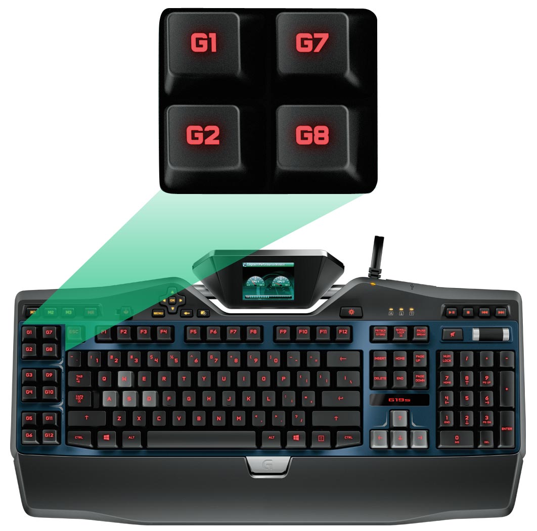 Logitech G19 S Clavier Gaming AZERTY Rétroéclairé Noir : Amazon.fr ...