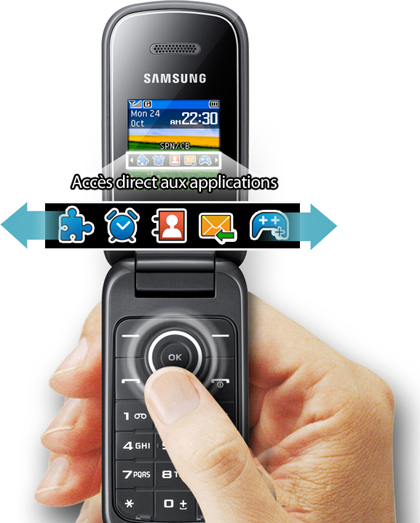 Samsung E1190 Téléphone Portable Bi-bande/GSM Rouge: Amazon.fr: High-tech