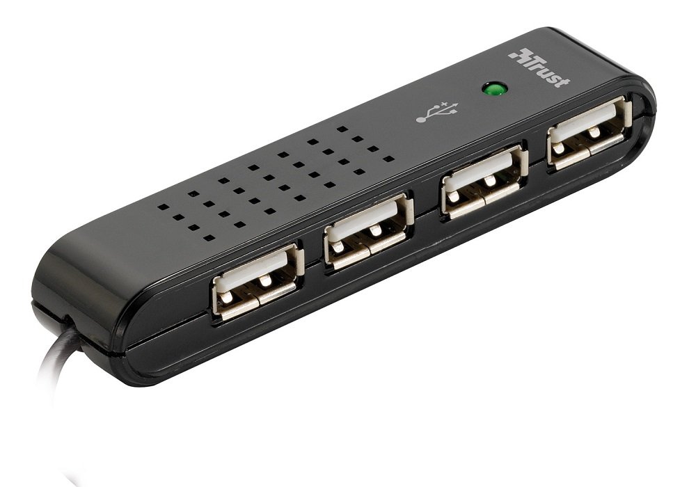 Trust Vecco Concentrateur 4 Port USB 2.0 Mini Hub pour PC - Noir : Amazon.fr: Informatique