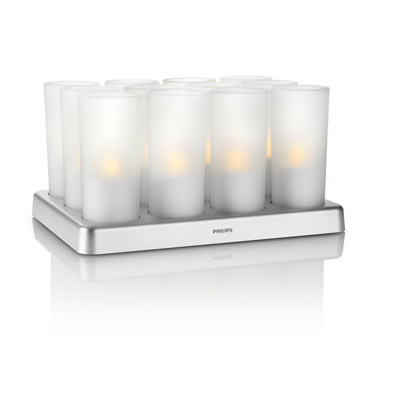 Philips Imageo CandleLights 12 Bougies LED Photophores Blanc Luminaire ...