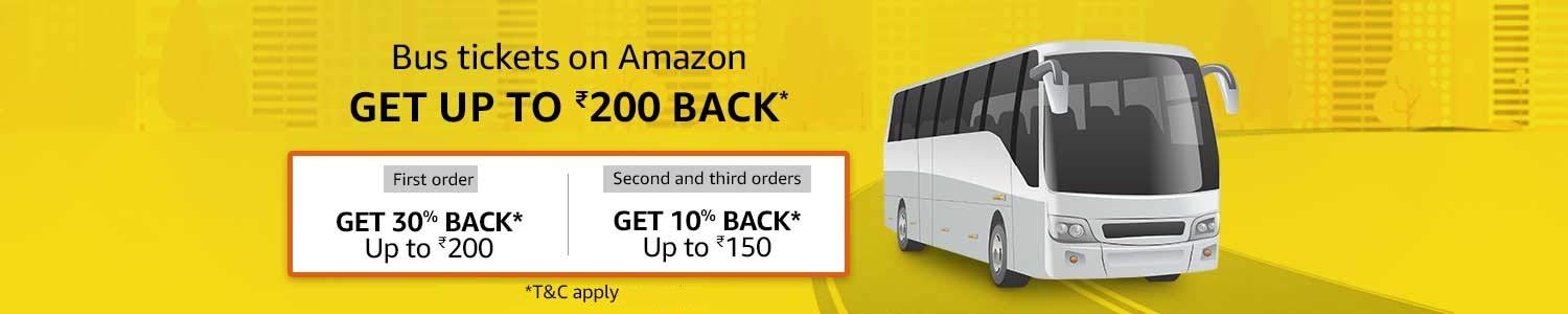 Amazon Bus Booking Cashback Offer : 30% Cashback Upto Rs.200 On Bus ...