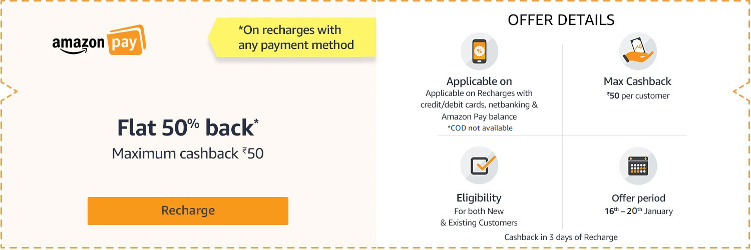 Amazon Recharge Offers - Get 30% Amazon Pay Balance Cashback on Mobile ...