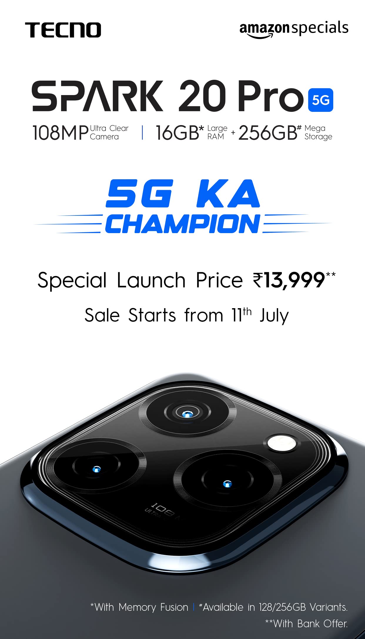 Tecno Spark 20 Pro 5G Launched in India: Affordable 5G Smartphone with ...