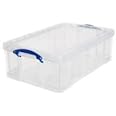 Strata 50L Smart Box Storage Box - Clear/Black Handles, Non folding Lid ...
