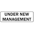 Under New Management Sign (L) - Self Adhesive Sticker (300m x 100mm ...