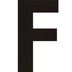 75mm Black Helvetica Bold Condensed Style Vinyl Letter F: Amazon.co.uk ...