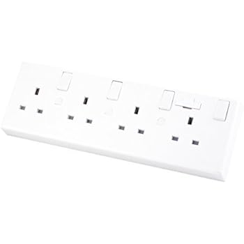 Eterna CONVERT4 Converter Plug Socket Outlet 1 or 2 Gang to 4 Gang with ...