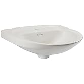 PARRYWARE KOLAR Series Wall Mounted WASH Basin (White) with Faucet Hole ...
