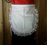 VINTAGE RETRO HALF WAIST WHITE 50'S SYLE WAITRESS APRON (ADULT): Amazon ...