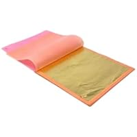 SIM GOLD LEAF 100 Feuilles d'or 24 carats sur base, taille 70 mm X 70 ...