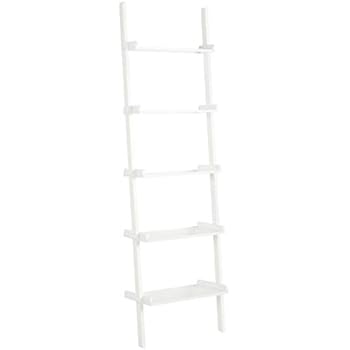 SoBuy® Modernes Leiterregal, Standregal, Bücherregal, Badregal, weiß ...