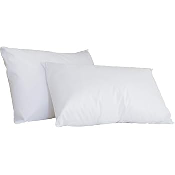 Luxury FLAME RETARDANT PILLOW PAIR By BEDWAY ~ 100% Cotton Outer Fire ...