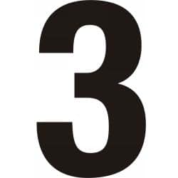 75mm Black Helvetica Bold Condensed Style Vinyl Number 3: Amazon.co.uk ...