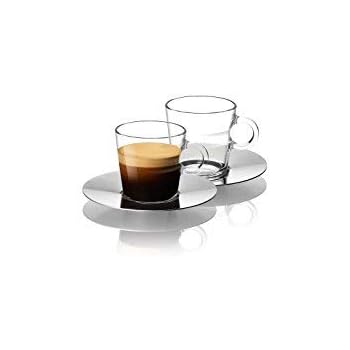 Nespresso View Collection: Set of 2 espresso glass cups and saucers (80 ...