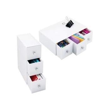 mDesign Mini Drawers for Desk - Set of 2 - Plastic Desktop Organiser ...