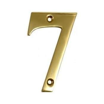 House Door Numerals Numbers - Number 7 - in Polished Brass - Gold - All ...
