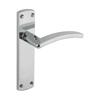 Modern Brushed Chrome Door Handles on Backplate H751221S: Amazon.co.uk ...