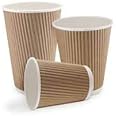 200 X 12oz / 360ml Kraft triple walled disposable paper ripple cups by G&S PACKING UK LTD ...