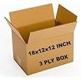 STRC-Corrugated Packing Boxes, 3 Ply- 18x12x12 Inches, 120 GSM Paper ...