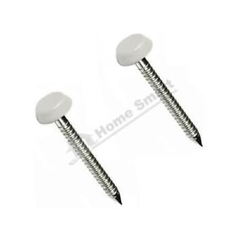 50 x 30mm White UPVC Poly Top Pins Nails Plastic Headed: Amazon.co.uk: DIY & Tools