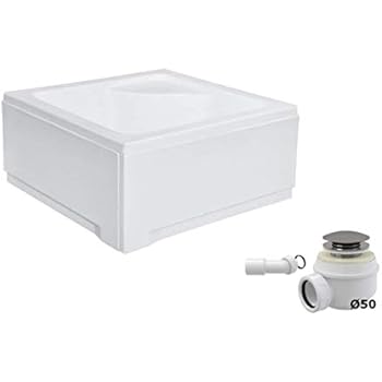 SQUARE DEEP SHOWER TRAY WITH PANEL 800mm x 800mm SMALL BATH *10 YEARS ...