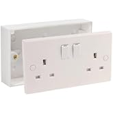 Double Wall Socket Fast FREE Shipping 5 Axiom 13A Double White Switched ...