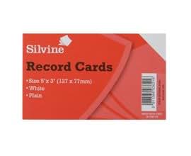 Silvine Record Cards 127x77mm Plain Pack of 100 - Color: White: Amazon ...