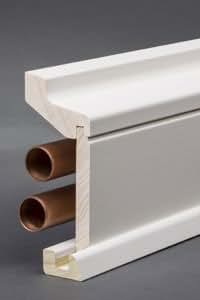 Skirting boards for heating pipes 60 x 115 mm, opaque white lacquered ...