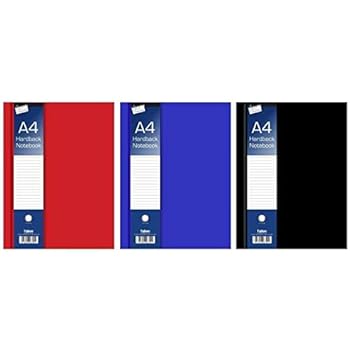 New A4 Hardback Notebook Note Book Pad Ruled Feint Lined 160 Pages 80 ...